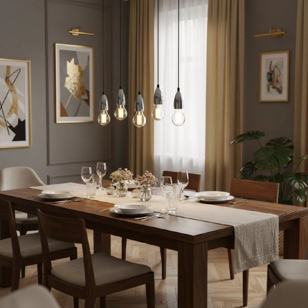 Toolight Rea, Stropní lampa závěsná Chrome držák žárovky APP358-1CP, OSW-08424