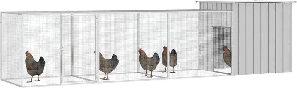 Klec pro kuřata šedá 400 x 91 x 100 cm pozinkovaná ocel 3106461