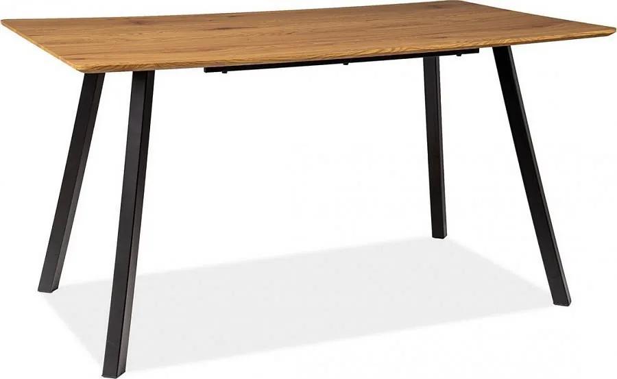 Casarredo Jídelní stůl MANO 140x80, dýha dub/černý kov