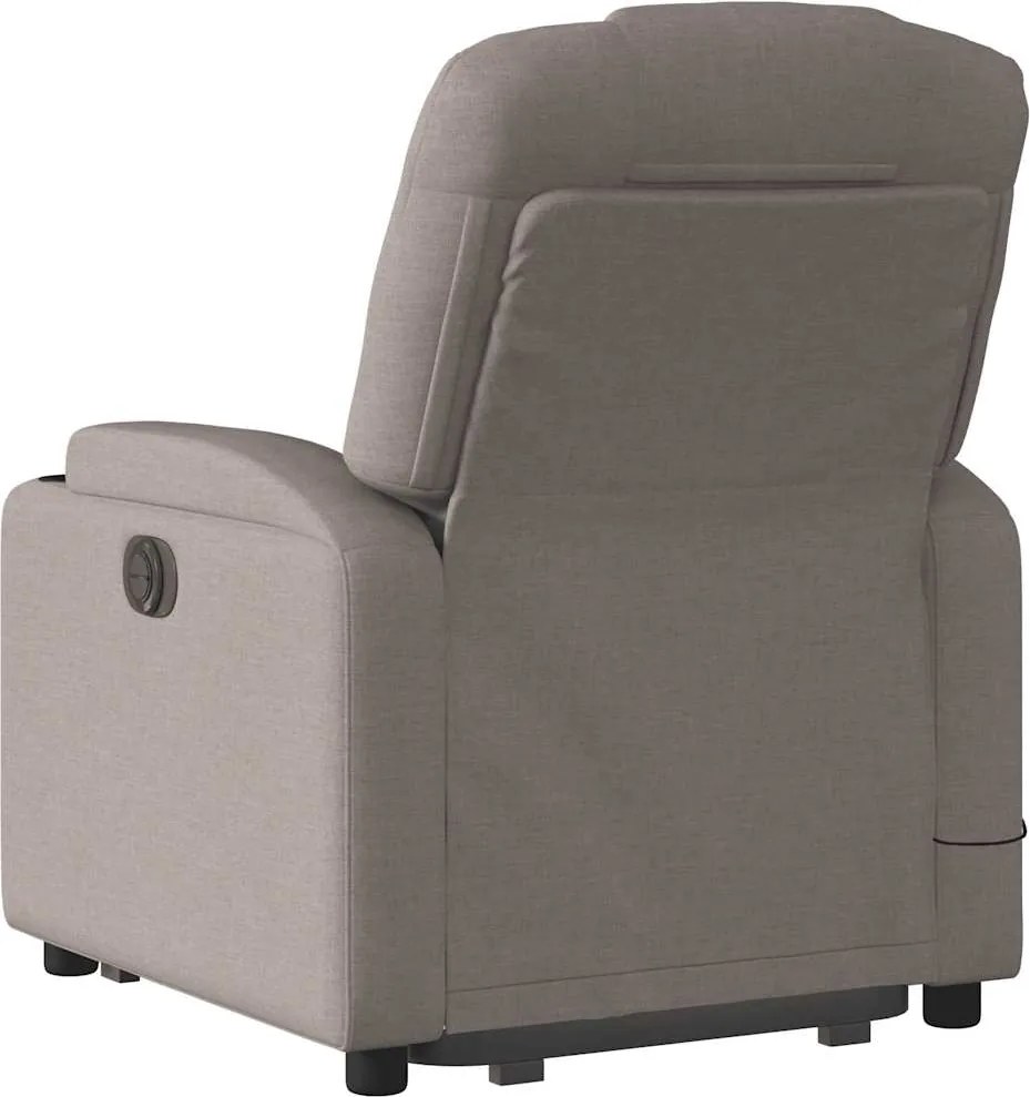 Zvedací masážní polohovací křeslo taupe textil 3204388