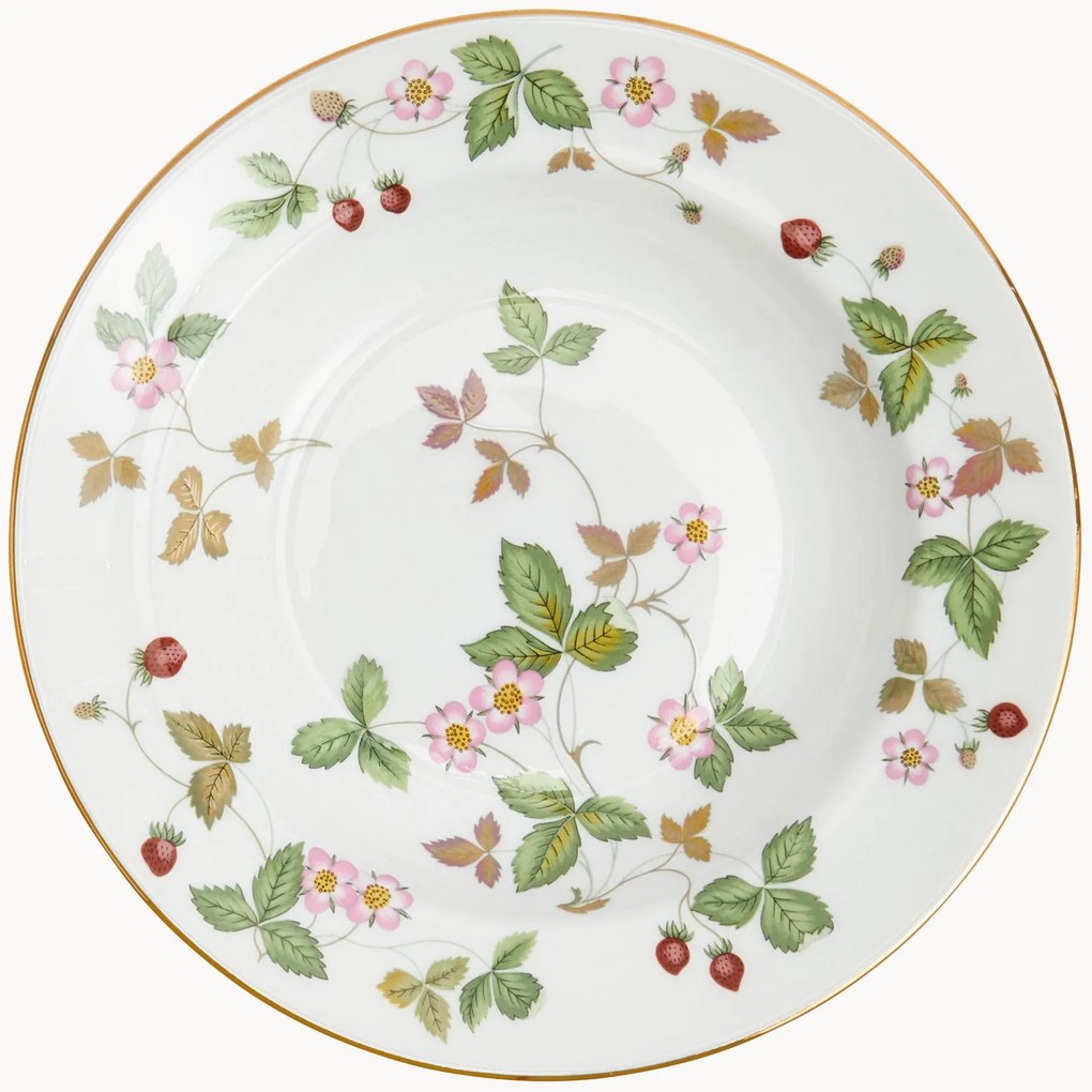 Hluboký talíř z kostního porcelánu's dekorativním okrajem Wild Strawberry