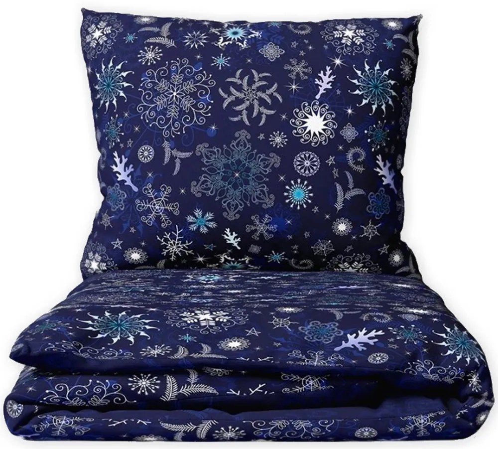 Bavlněné ložní povlečení - motiv Ledové vločky - 100% bavlna reforcé - 70 x 90 cm + 140 x 200 cm