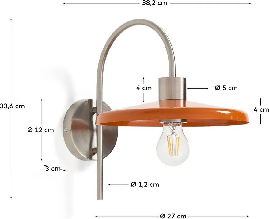 Oranžové nástěnné svítidlo ø 27 cm Nuvira – Kave Home