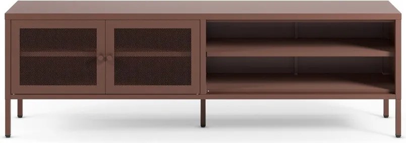 Vínový kovový TV stolek 160x50x35 cm Fayna – Marckeric