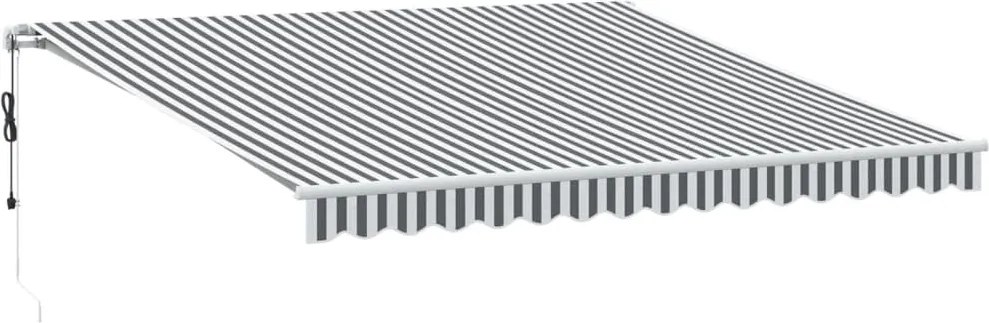 Automatická zatahovací markýza s LED antracit a bílá 400x350 cm 3215795