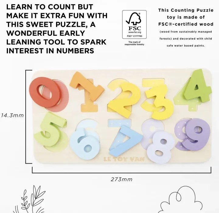Le Toy Van Vkládací puzzle s čísly
