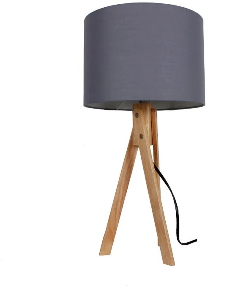 Stolní lampa, šedá / přírodní dřevo, LILA Typ 2