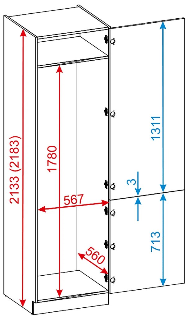 Dolní skříňka ADELINE D60 LO P/L 2FR šedý mat