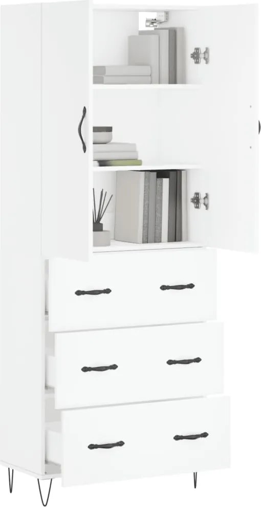 Skříň highboard bílá 69,5 x 34 x 180 cm kompozitní dřevo 3198081