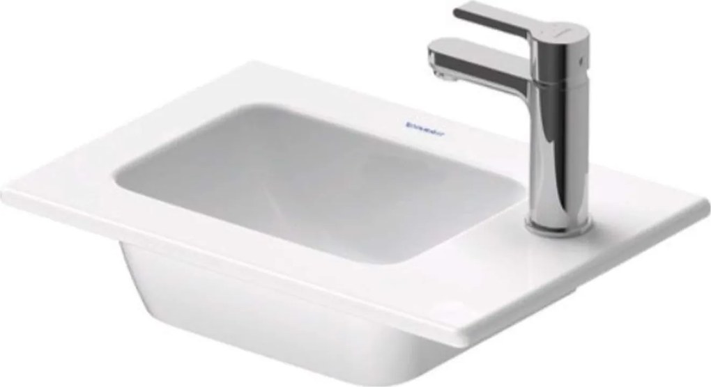 Duravit ME by Starck - Umývátko 43x30 cm, bez přepadu, otvor pro baterii vpravo, DuraShield, bílá 072343AA41