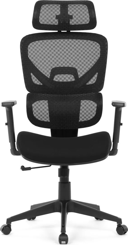 Ergonomická kancelářská židle PLUSHIO - černá síťovina