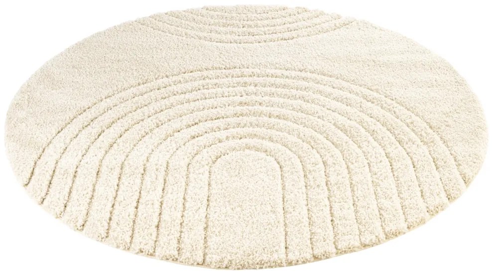 Hanse Home, Kusový koberec Norwalk 105104 cream kruh, 160x160 (průměr) kruh, bílá, ložnice