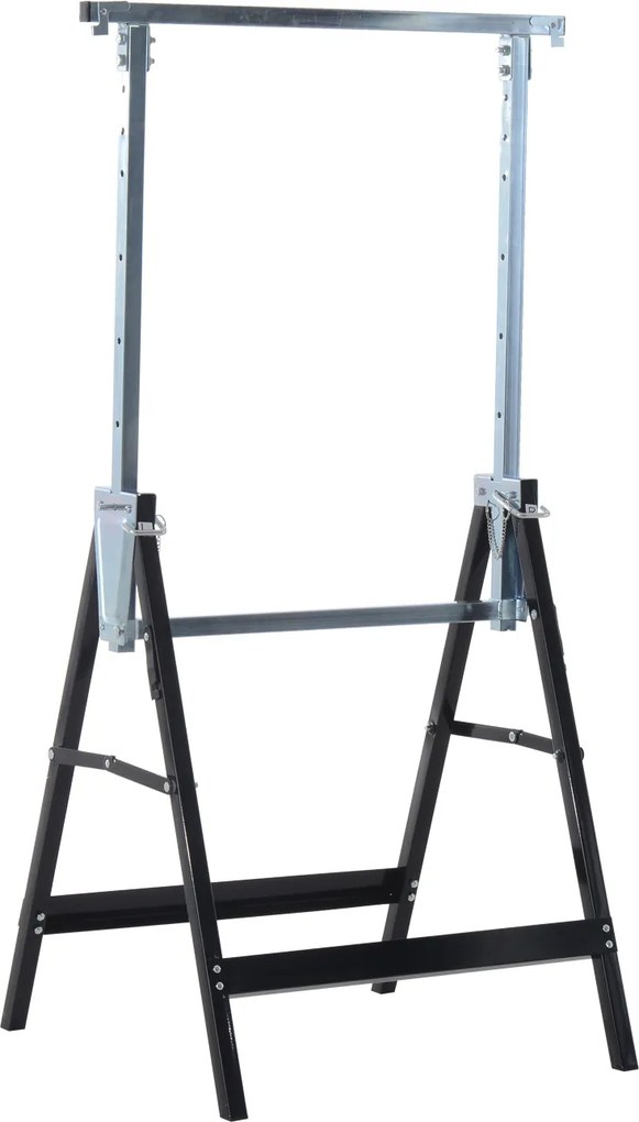 HOMCOM 2 x lešení kozlík skládací výškově nastavitelný do 200 kg z oceli černé barvy 68 x 58 x 80-130 cm pro stavební práce a kutily |