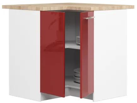 Kuchyňská skříňka OLIVIA S90/90 - bílá/červený lesk