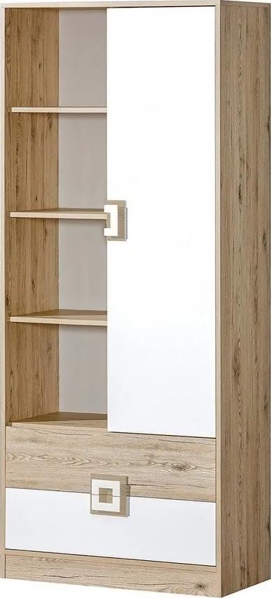 Casarredo - Komfort nábytek Dětská skříň NIKO 4 kombinovaná, dub jasný/bílá