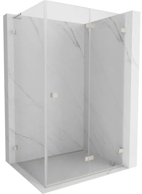 Mexen Lunar-F L, pravý sklápěcí sprchový kout 95 x 70 cm, 8mm čiré sklo, ocelový profil, 836L-095-070-97-00-P