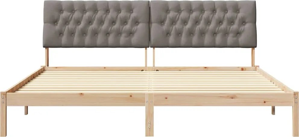 Rám postele s čalouněným čelem s čelo Hnědá 200 x 200 cm 3394381