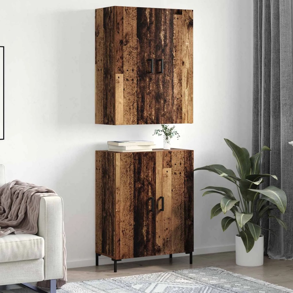 Vysoký bufet Staré dřevo 69,5 x 34 x 180 cm Kompozitní dřevo 3394539