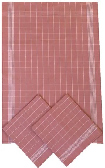 SVITAP sleep well Kuchyňské utěrky z egyptské bavlny – Pozitiv Starorůžová / bílá 50x70 cm, 3 ks