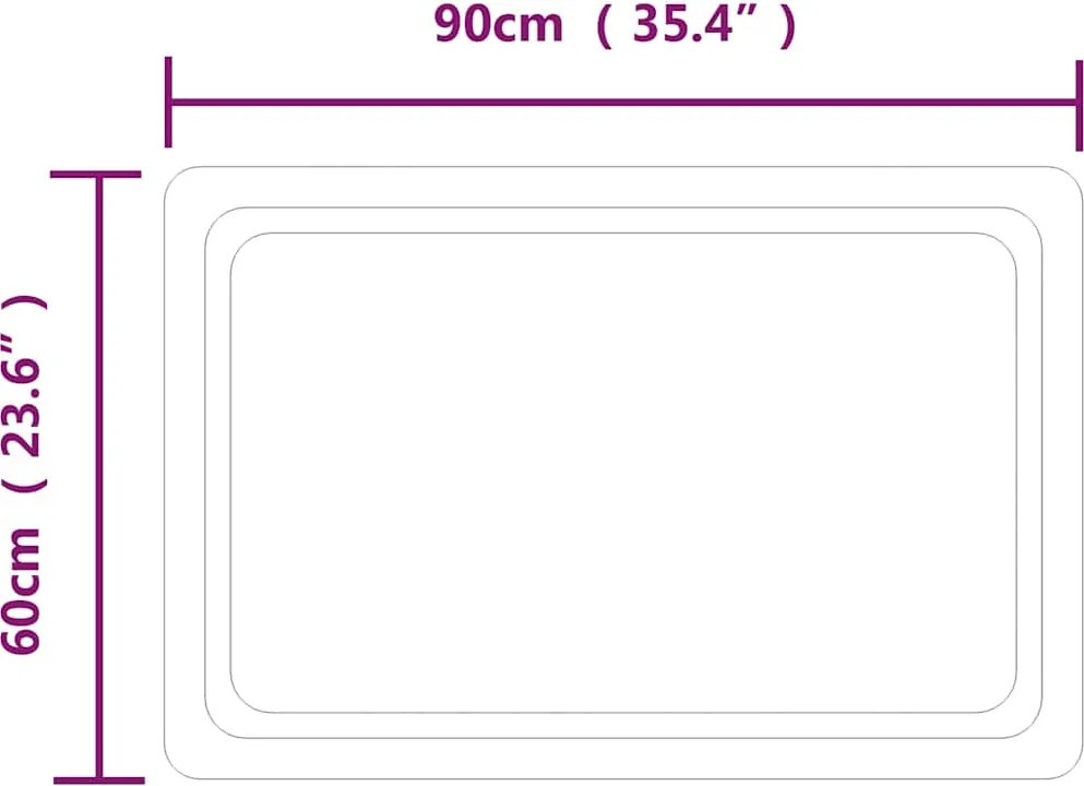 Koupelnové zrcadlo s LED osvětlením 90x60 cm 151790