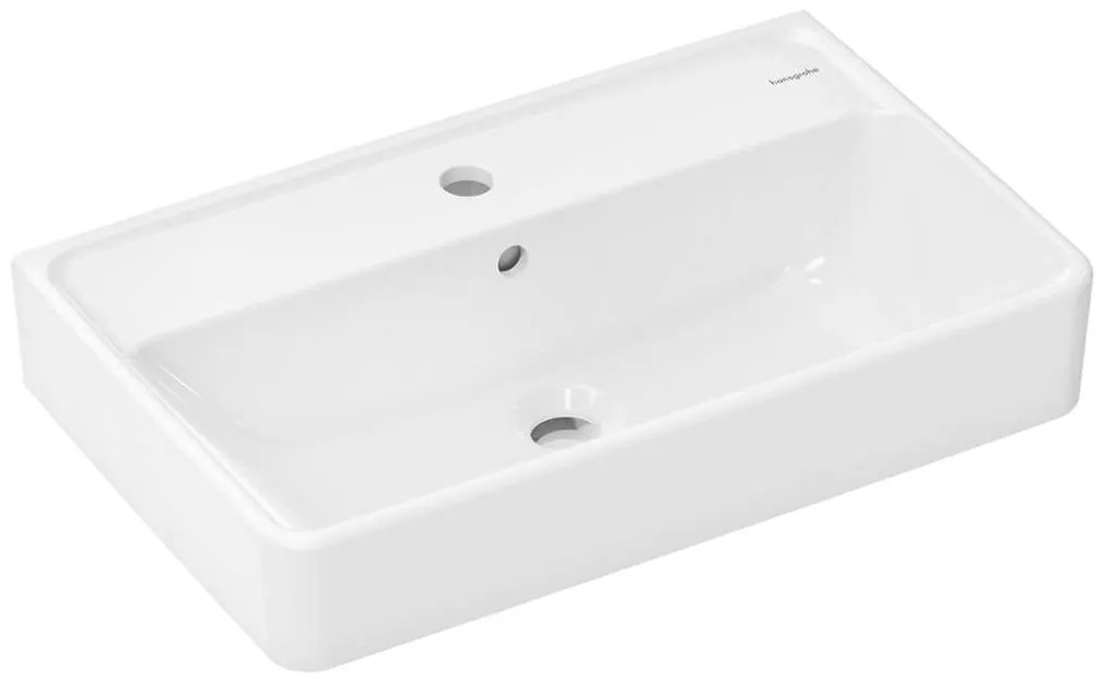 Hansgrohe Xanuia Q - Umyvadlo 60x37 cm, s přepadem, otvor pro baterii, bílá 60213450