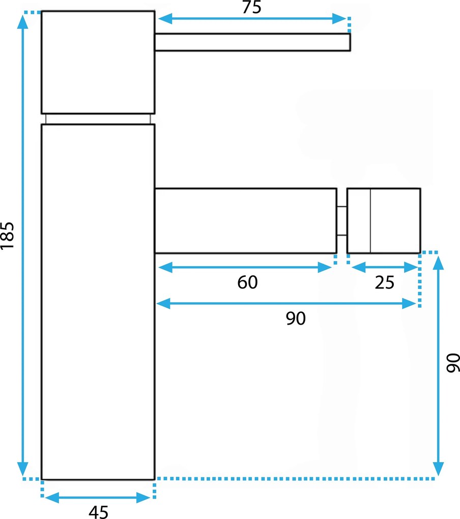 Rea TESS - bidetová baterie, černá, REA-B5006