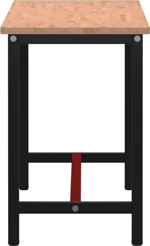 Pracovní stůl 150 x 55 x 81,5 cm masivní bukové dřevo a kov 3188905