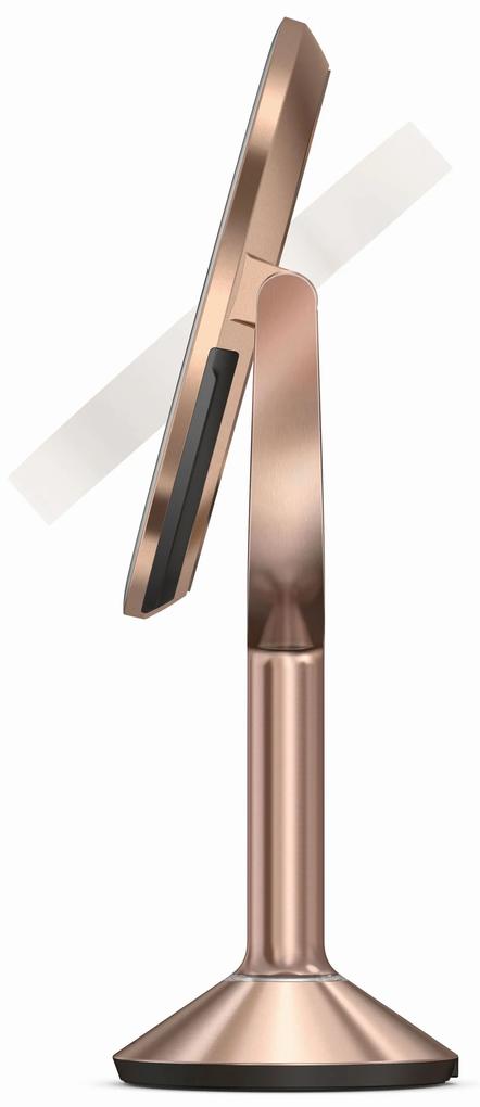 Kosmetické zrcátko Simplehuman Sensor TRIO, LED osvětlení, 1x/5x/10, dobíjecí, rose gold