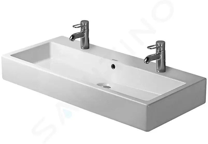 DURAVIT - Vero Dvojumyvadlo nábytkové 1000x470 mm, s přepadem, 2 otvory pro baterie, bílá (0454100026)