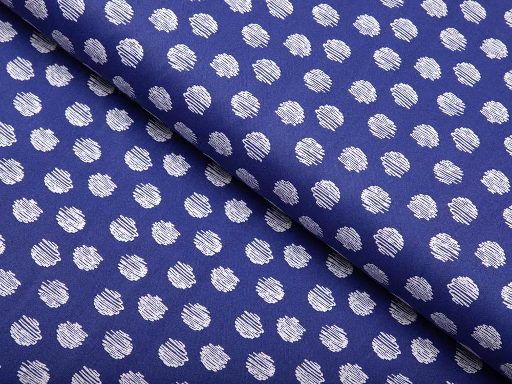 Biante Bavlněný povlak na polštář s lemem Sandra SA-214 Bílé puntíky na modrém 30 x 50 cm
