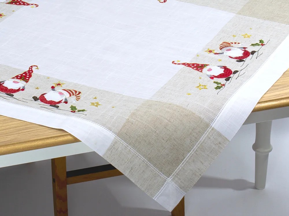 Vánoční vyšívaný ubrus Santa Claus TiaHome - 40x160cm