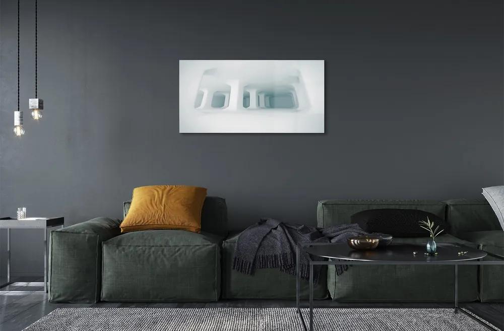 Obraz na skle Bílá 3d podpora 140x70 cm