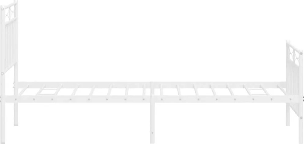 vidaXL Kovový rám postele s hlavovým a nožním čelem 80 x 200 cm [373749] Barva: Bílá