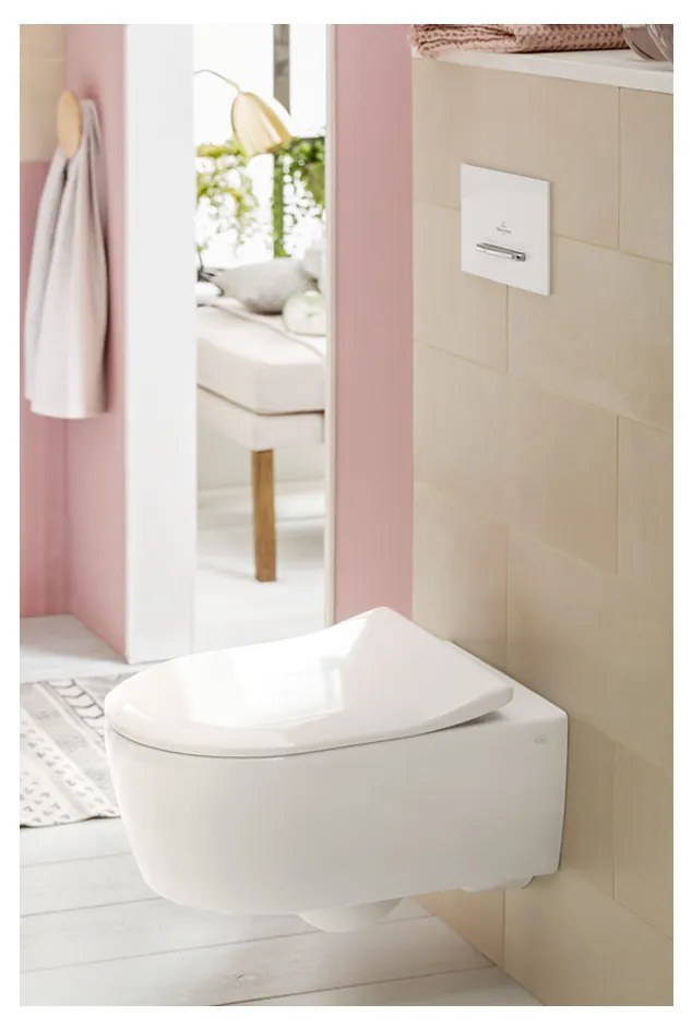 Villeroy & Boch AVENTO - COMBI PACK WC závesné DirectFlush + sedátko SlimSeat SoftClosing, biela Alpin, 5656RS01