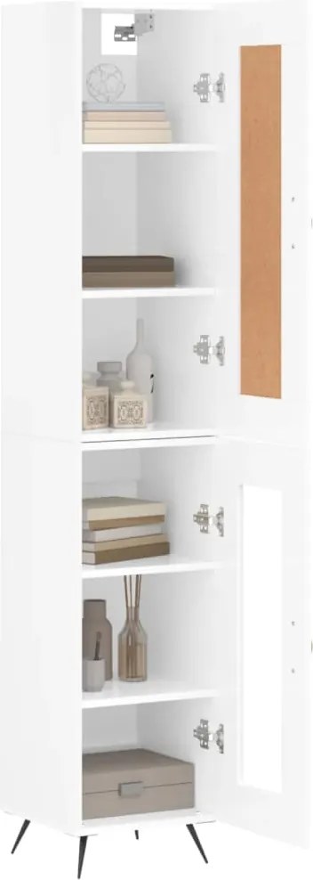Skříň highboard bílá s vysokým leskem 34,5x34x180 cm kompozit 3200363