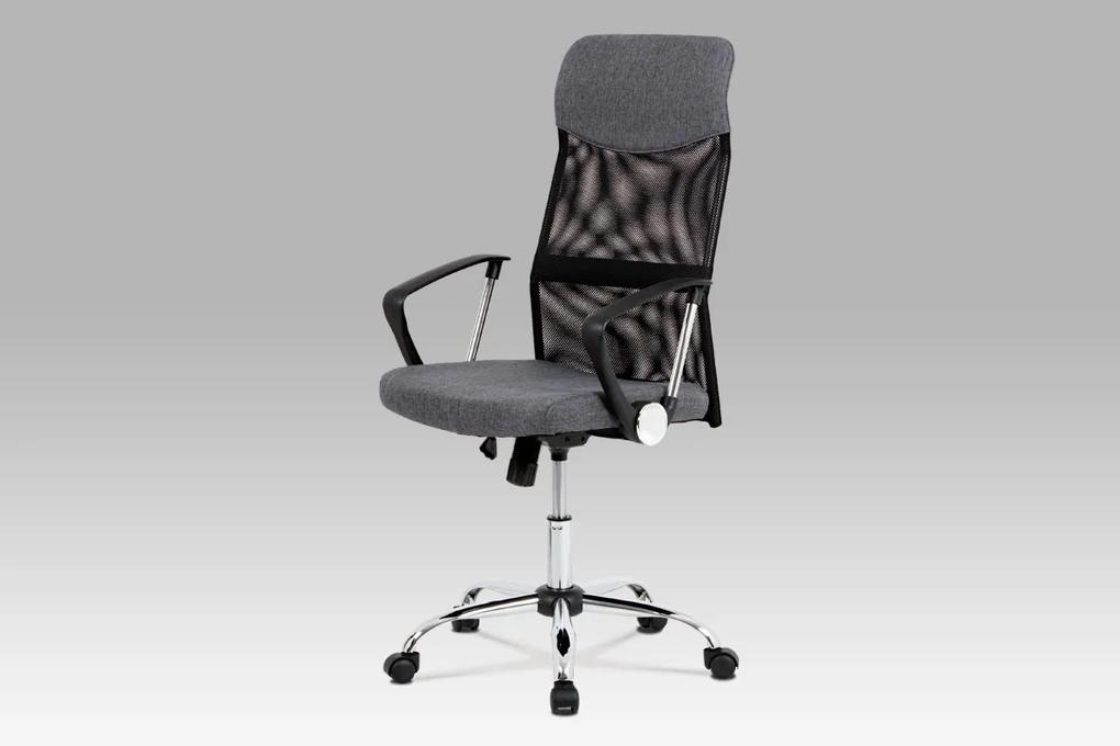 Artium Kancelářská židle, houpací mech., šedá látka + černá MESH, kovový křížKA-E301 GREY