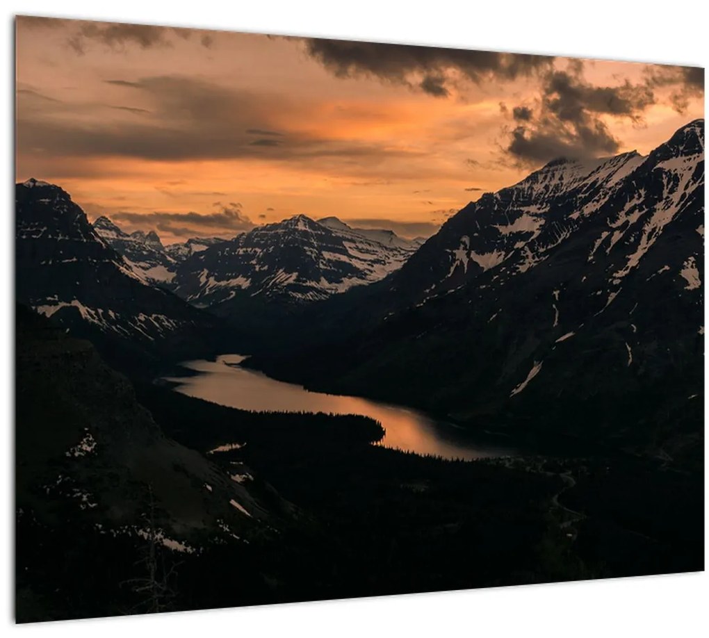 Obraz jezera mezi horami (70x50 cm)