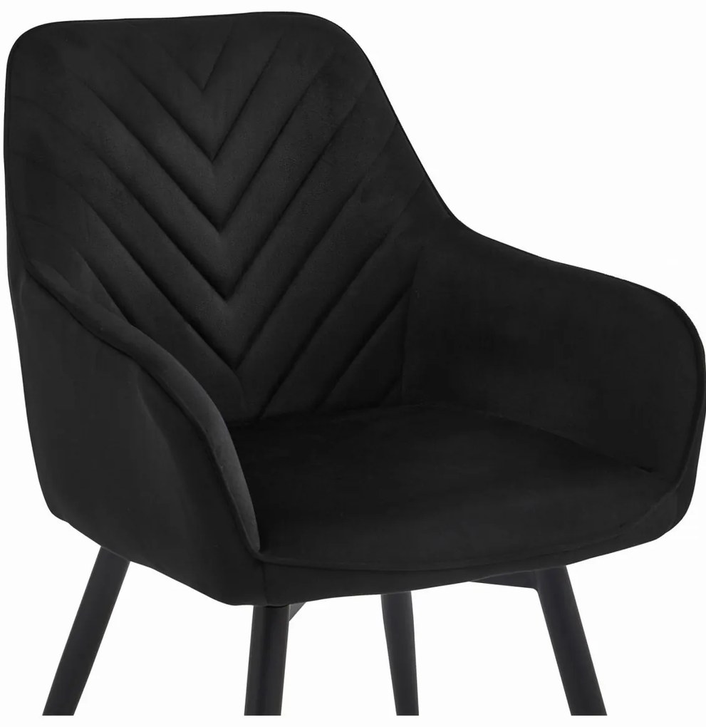 Otočné jídelní křeslo NANA360 VELVET, černé