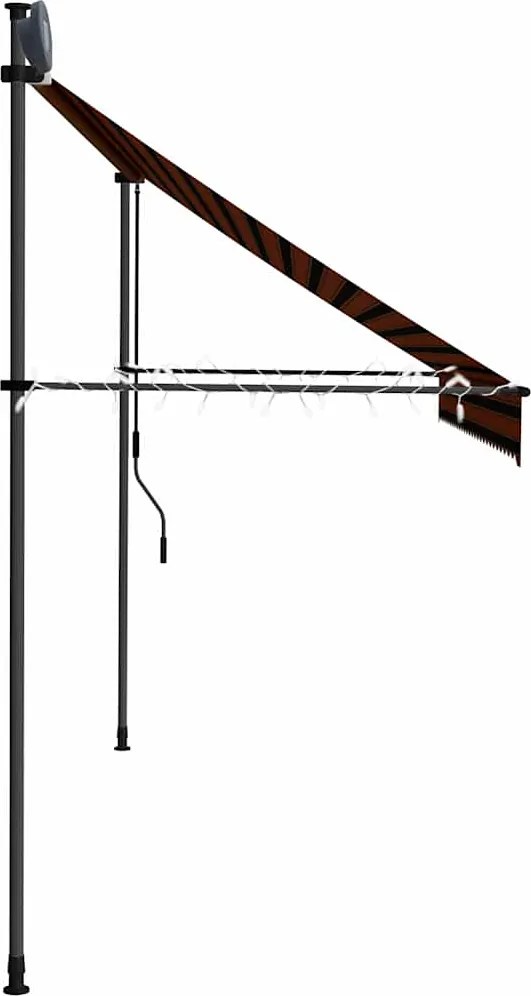 Ručně zatahovací markýza s LED světlem 300 cm oranžovo-hnědá 145880