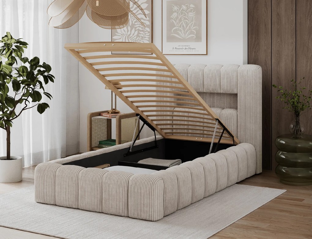 Postel Lamica 90x200 + Dřevěný rám/Standardní zdvih/kontejner