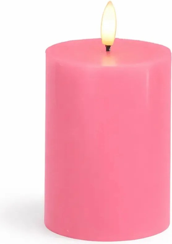 LED svíčka na baterie vosková Sille, Ø 7,5 × 10 cm, starorůžová, 2× AA