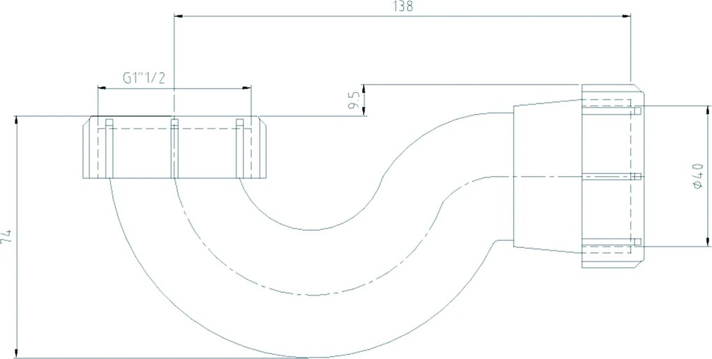 Aqualine WJ607 Sifon s převlečnou matkou 1 1/2"