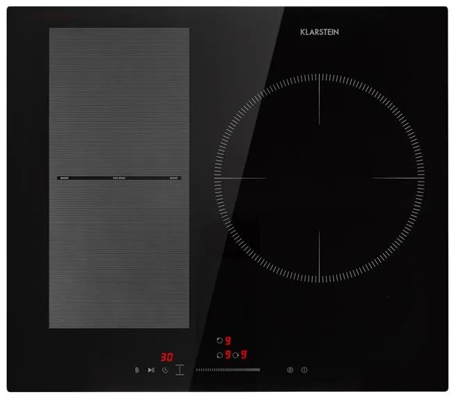 Klarstein Delicatessa 3 Flex, indukční varná deska, 6600 W, 3 zóny, sklokeramika, černá