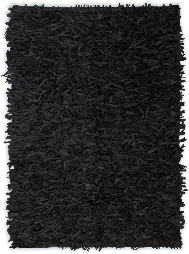 Koberec z pravé kůže - černý | 120x170 cm