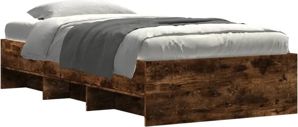 Rám postele bez matrace kouřový dub 100x200 cm kompozitní dřevo 3295671