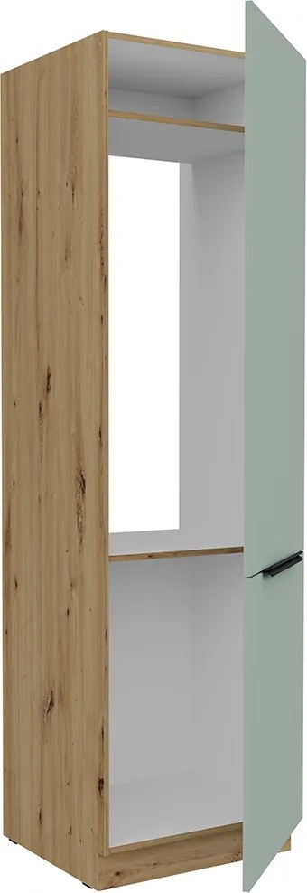 ARIA st | vysoká skříňka 60 LO-210 2F na vestavnou lednici | 60 cm | ANTI FINGERPRINT povrch | artisan/aquamarine