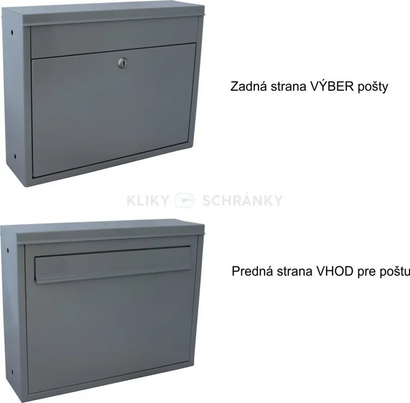 RADIM oboustranná poštovní schránka RAL 9006 / Stříbrná
