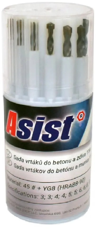 Asist Sada vrtáků do betonu a zdiva 11ks