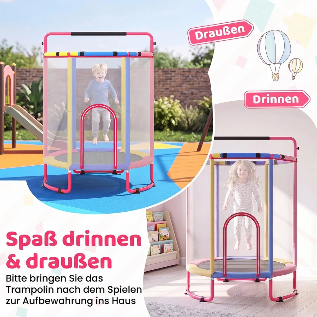 Costway Trampolína pro děti 154 cm 6 v 1 Dětská trampolína s gymnastickou