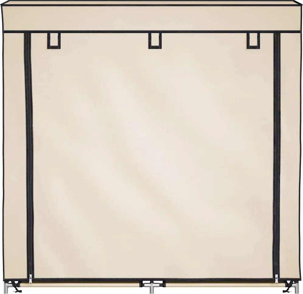 Botník s potahem krémový 115 x 28 x 110 cm textil 282433